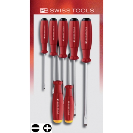 PB SWISS TOOLS - SwissGrip - Jeu de 7 tournevis pour vis à fente et vis Phillips - PB 8250